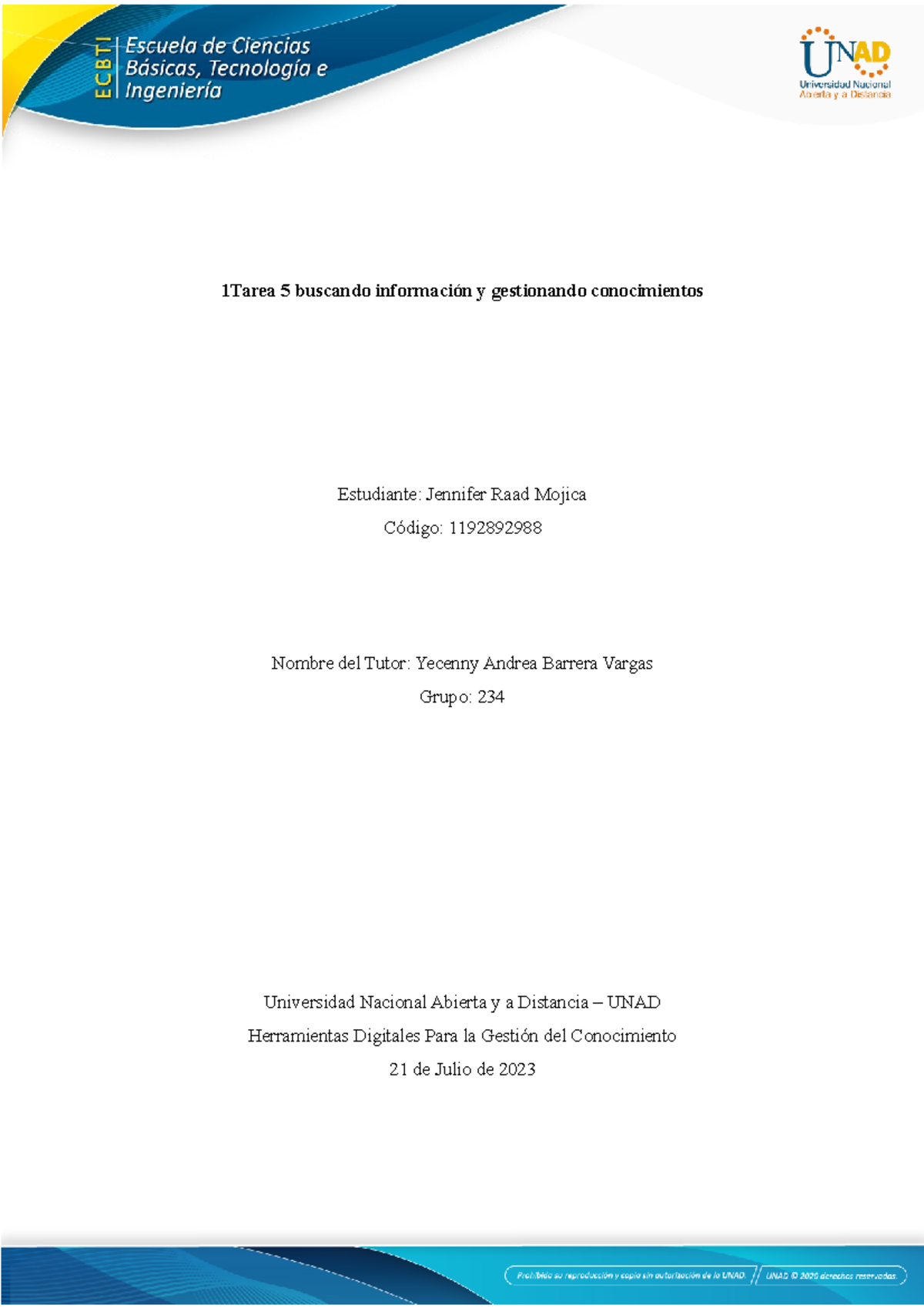 Tarea 5 Jennifer Raad - Trabajo - 1 Tarea 5 buscando información y ...