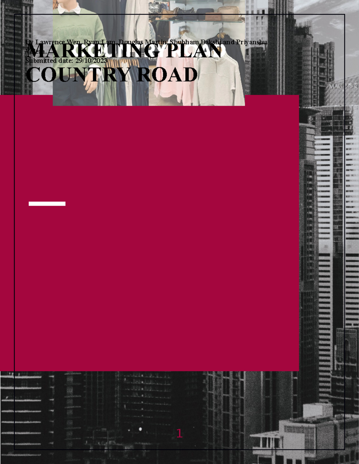 MKTG group report country road - MARKETING PLAN COUNTRY ROAD By ...