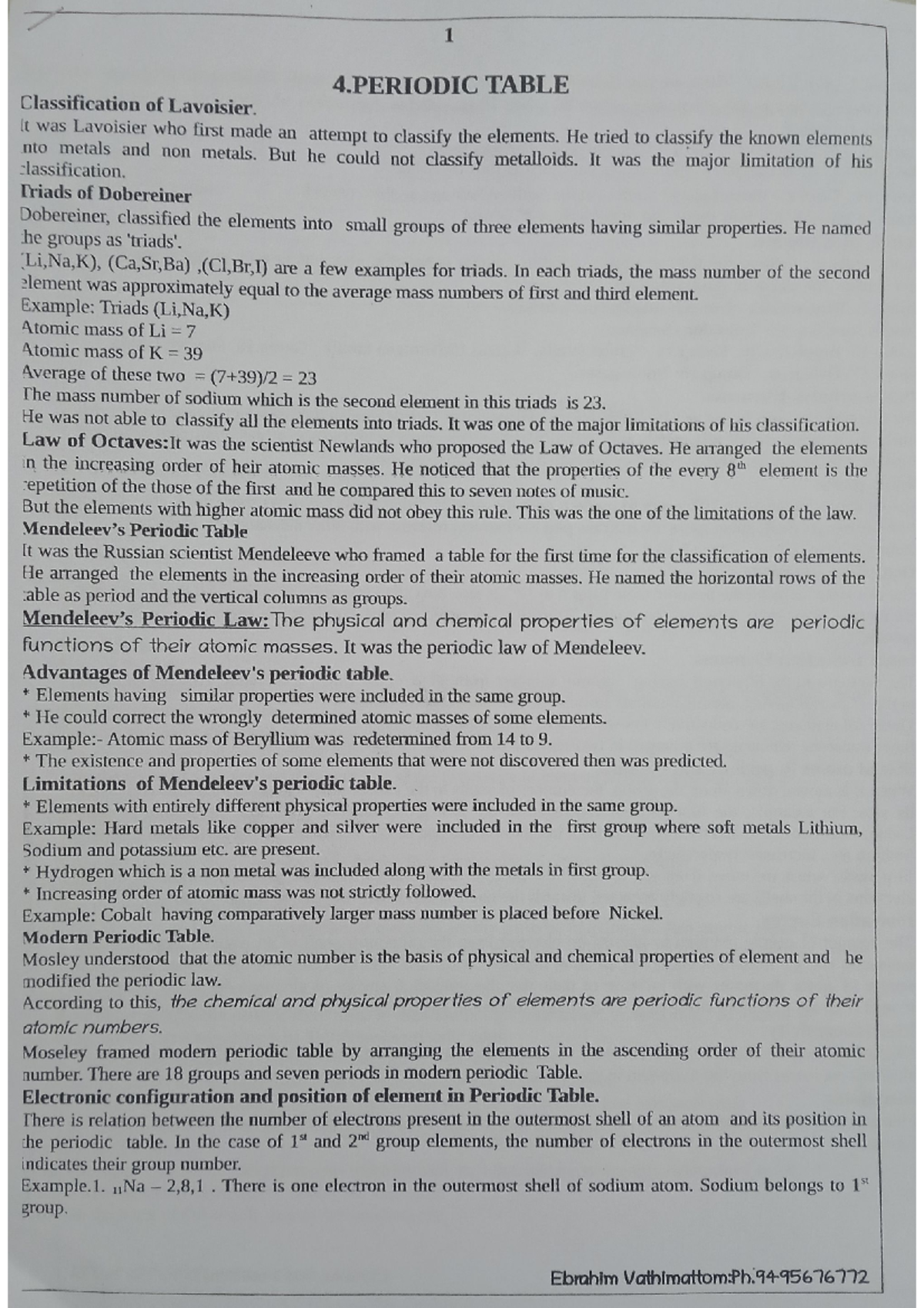 UNIT-4 Periodic Table Chemistry - Business Environment - Studocu
