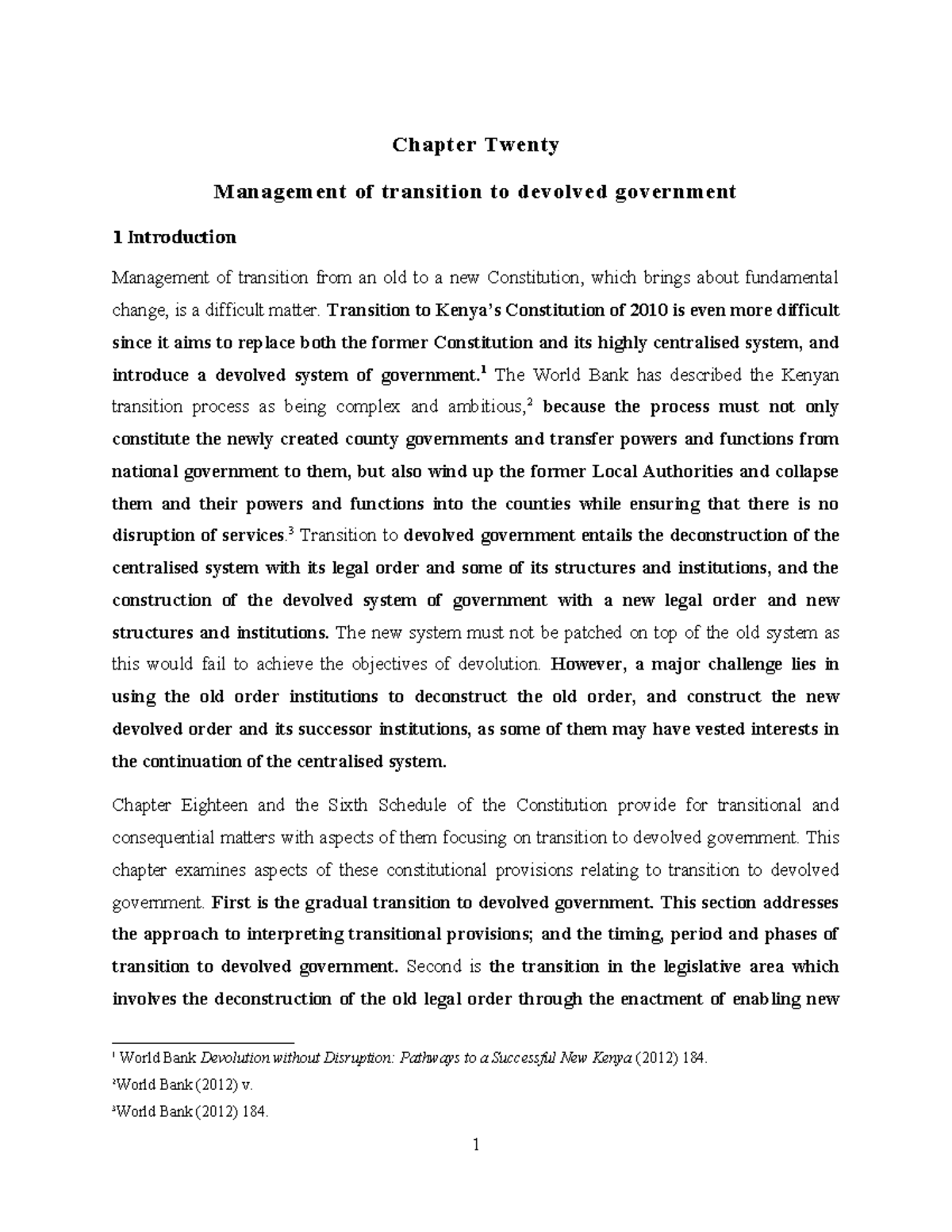 Management of transition to devolved government-1 - Transition to Kenya ...