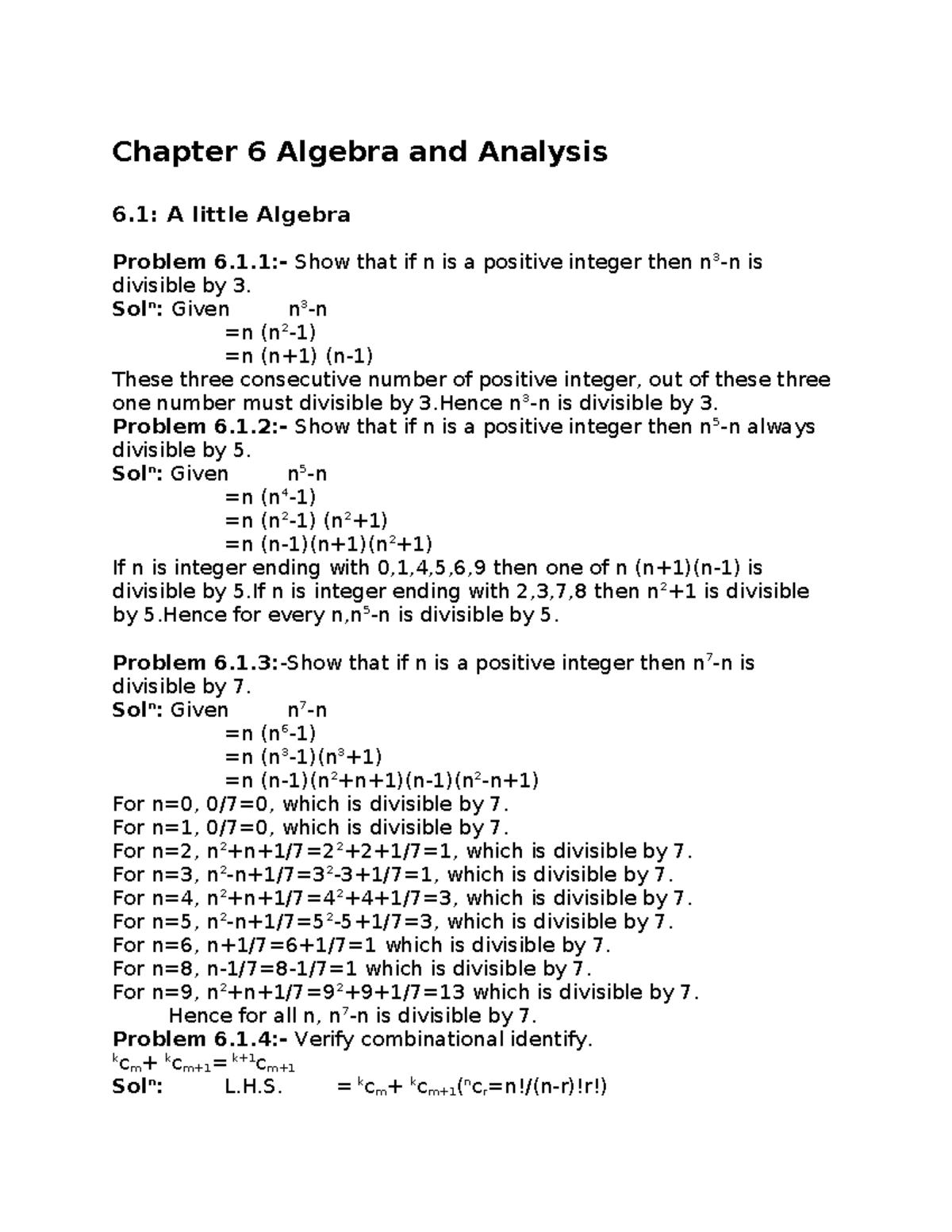 Problem Solving Technique - Chapter 6 Algebra and Analysis 6: A little ...