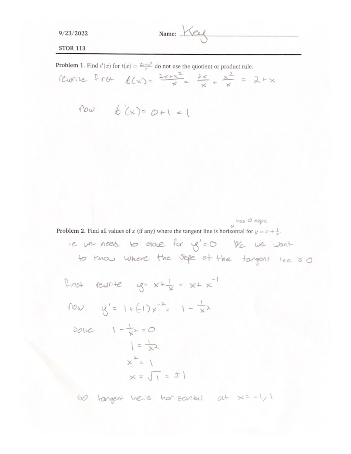 STOR Worksheet Sec 11.1 Key - STOR 113 - UNC Chapel Hill - Studocu