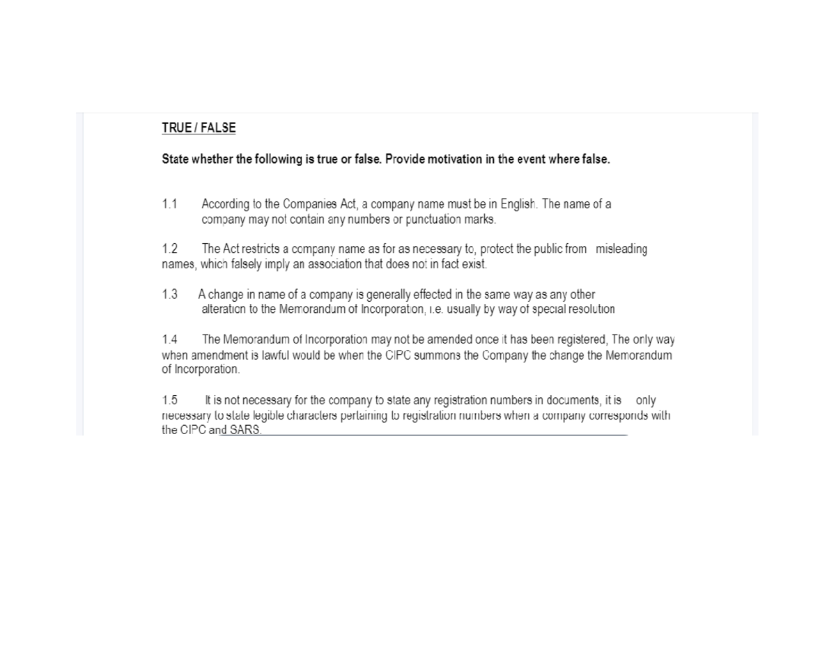 Corporate Law Past Question 1 Studocu