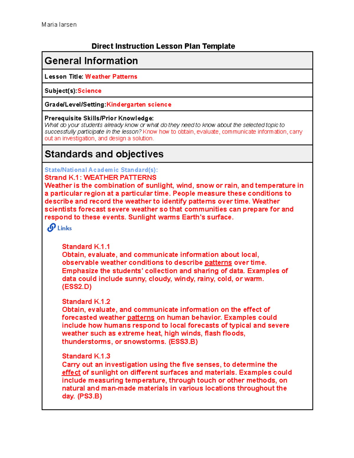 Task 2 lesson plan 2 - Task 2 - Direct Instruction Lesson Plan Template General Information ...