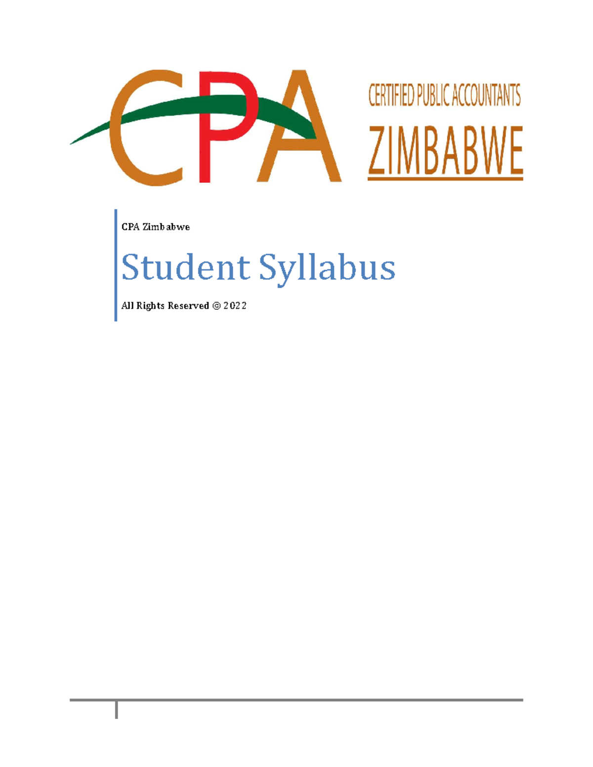CPA Zimbabwe Syllabus 2022 - CPA Zimbabwe Student Syllabus All Rights ...
