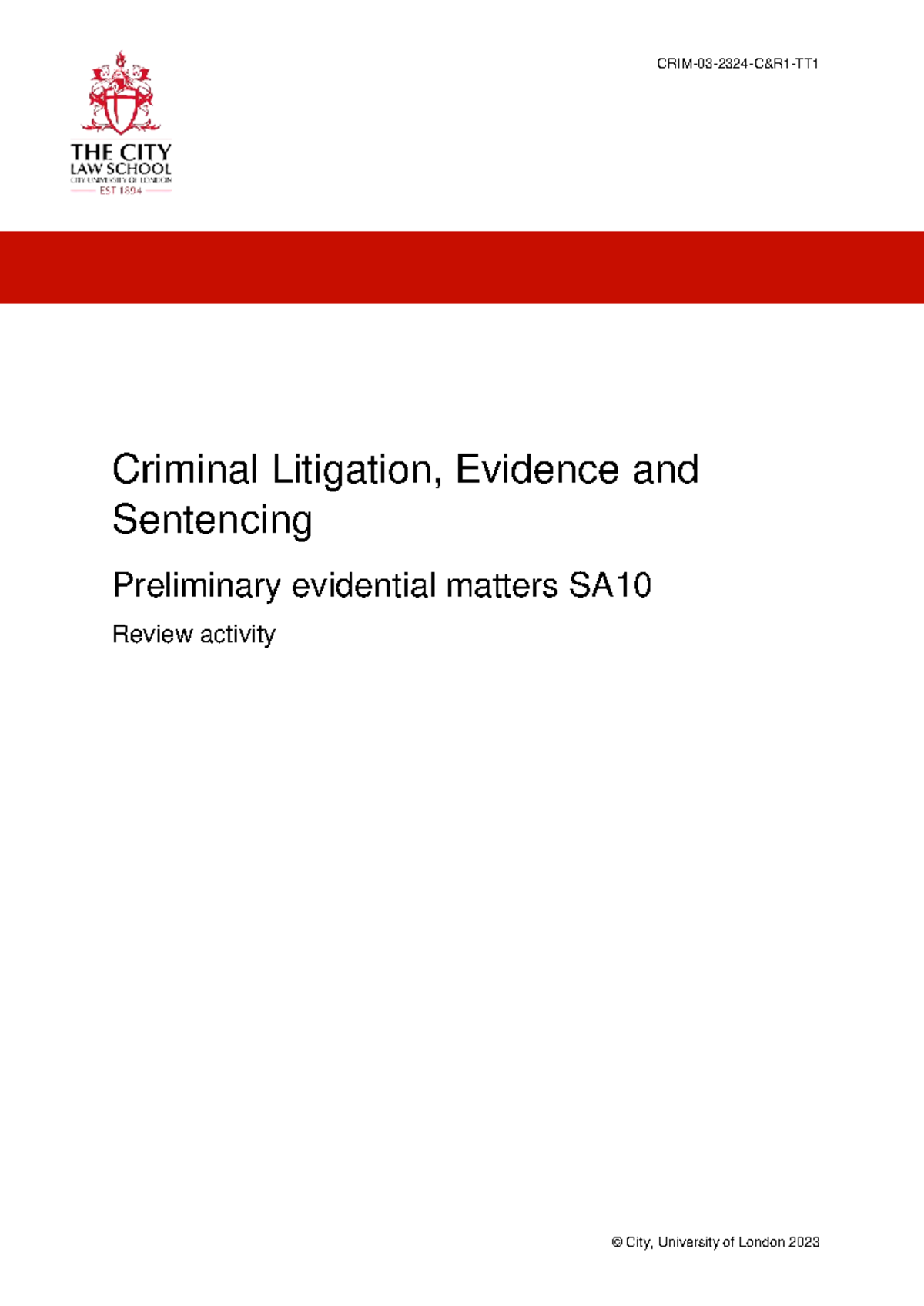 Summary of preliminary evidential matters - Criminal Litigation ...