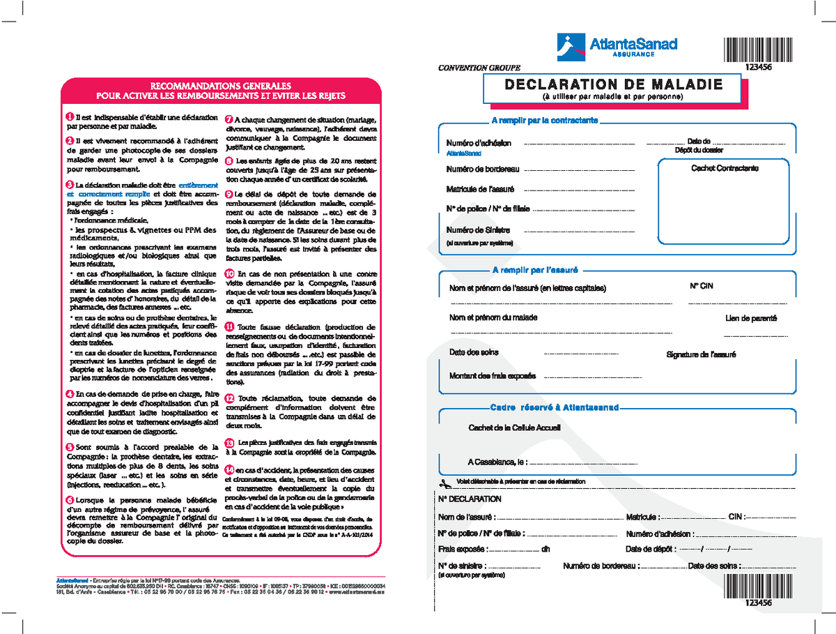 Feuille maladie atlanta sanad vect - mathématique financière - Studocu