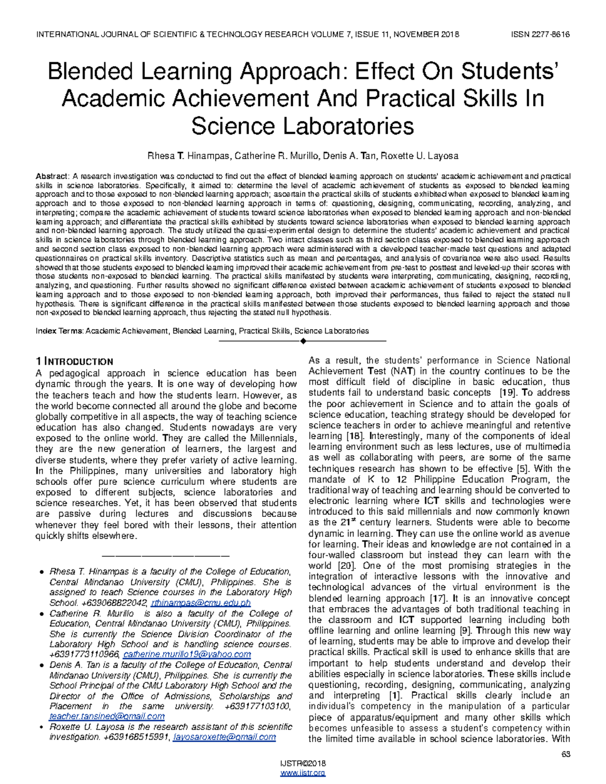 Blended Learning Approach Effect On Students Academic Achievement And ...