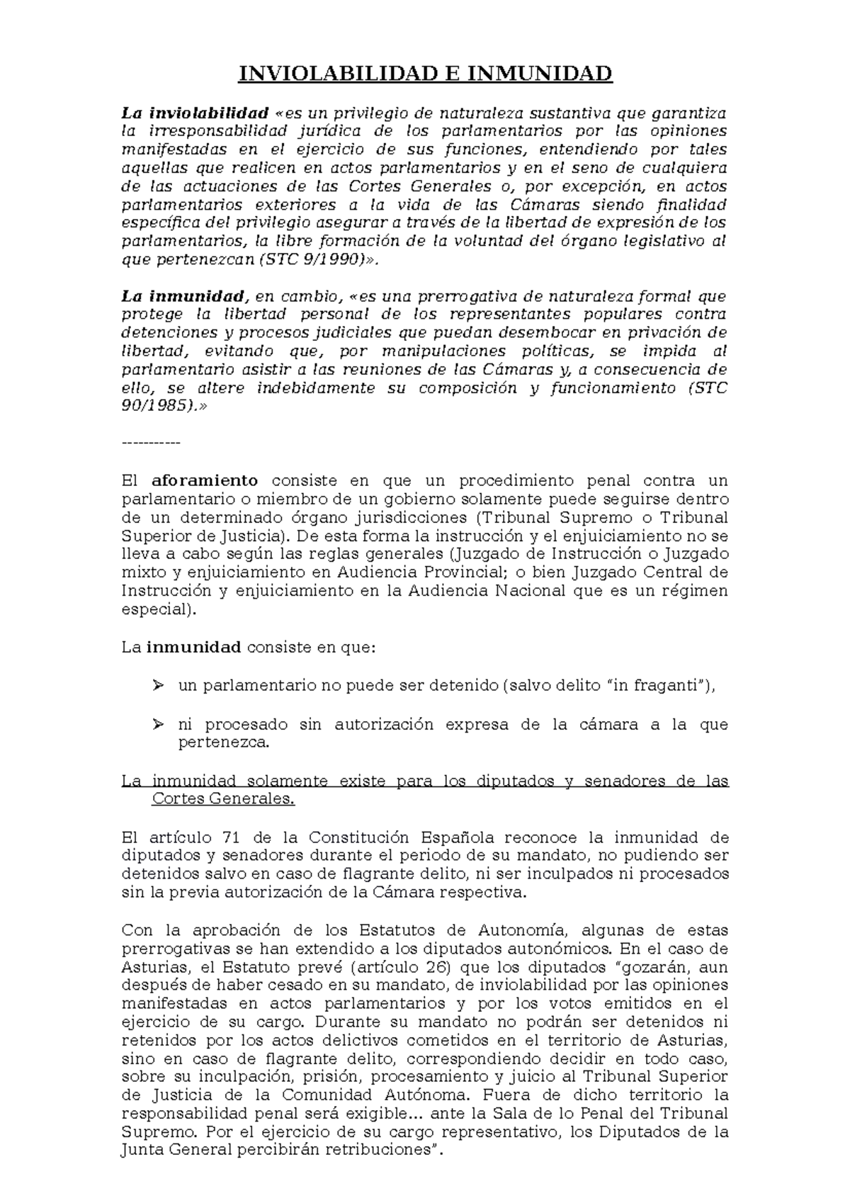 09.- Inviolabilidad E Inmunidad - INVIOLABILIDAD E INMUNIDAD La ...