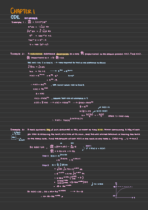 MA1512 - Formula sheet I found online - MA1512 Cheat Sheet Separable Equations M (x) dx = N (y ...