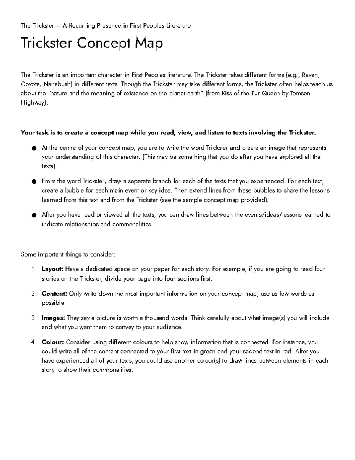 5c The Trickster – A Recurring Presence in First Peoples Literature ...