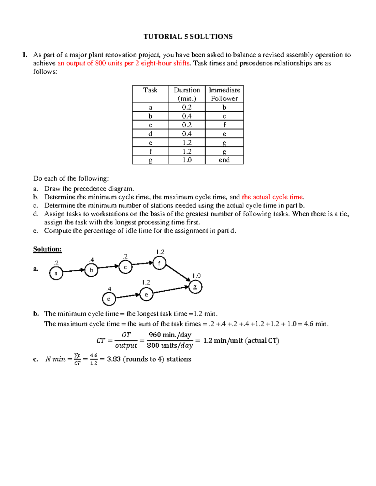 Tutorial 5 Solutions - Notes - TUTORIAL 5 SOLUTIONS 1. As part of a ...