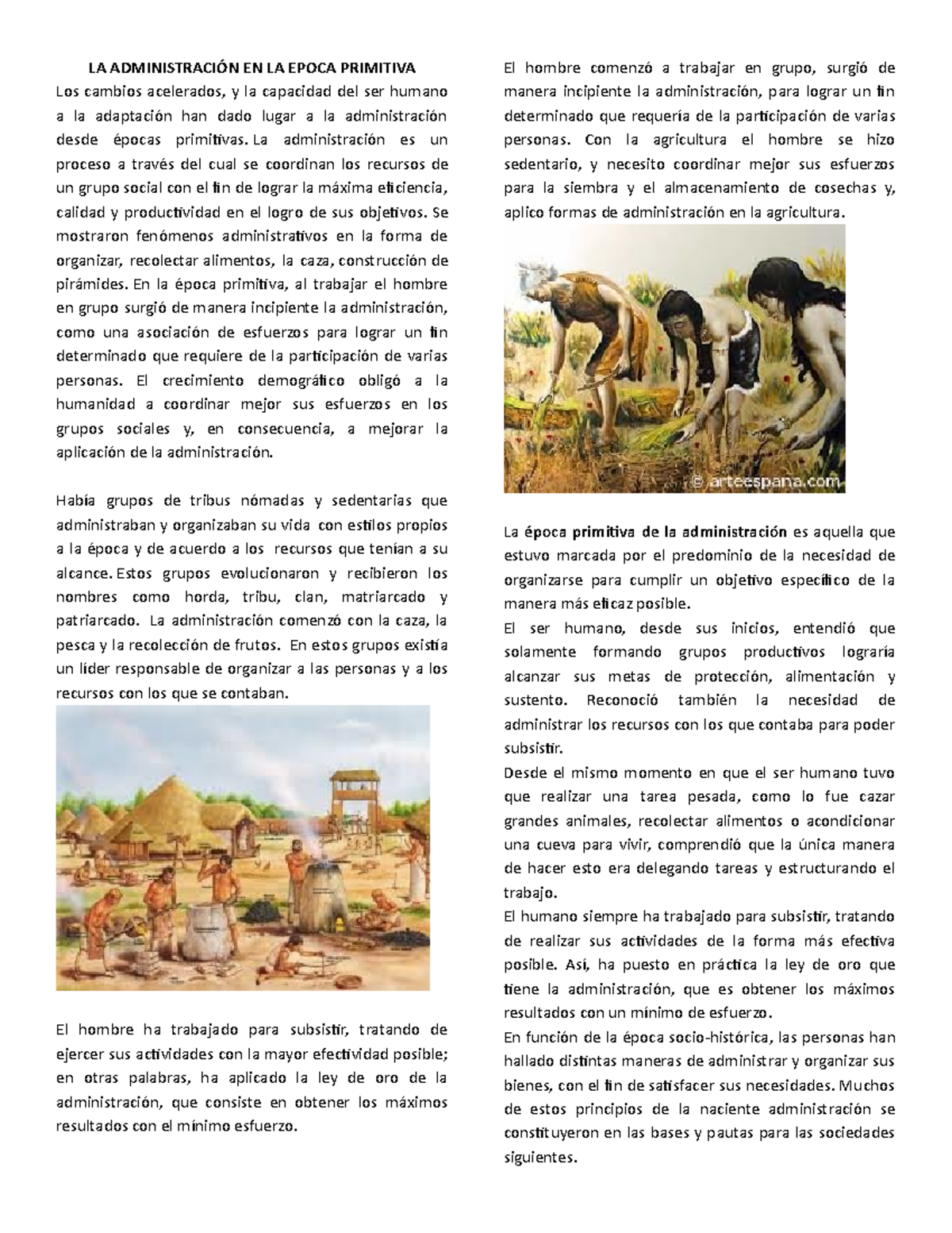 LA Administración EN LA Epoca Primitiva - LA ADMINISTRACIÓN EN LA EPOCA ...