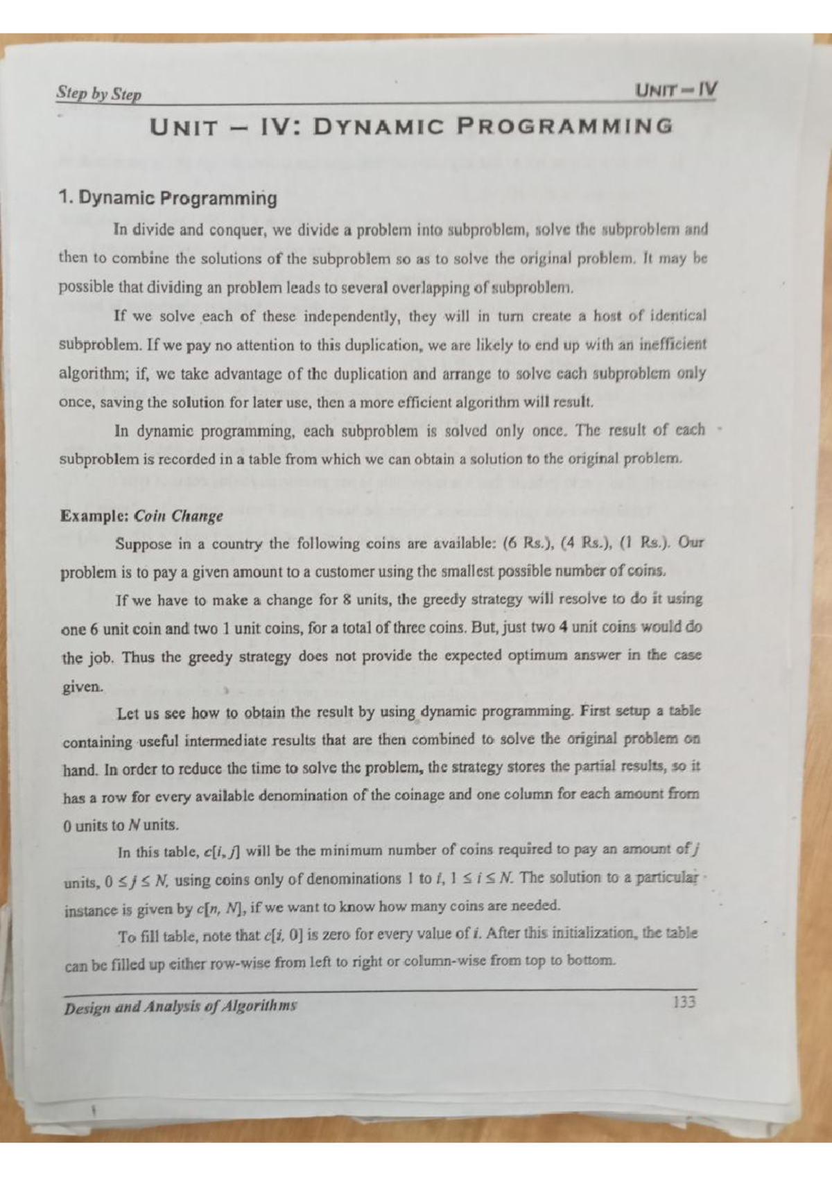 DAA - This Is the information - Step Step UNIT IV UNIT IV: DYNAMIC PROGRAMMING 1. Dynamic - Studocu