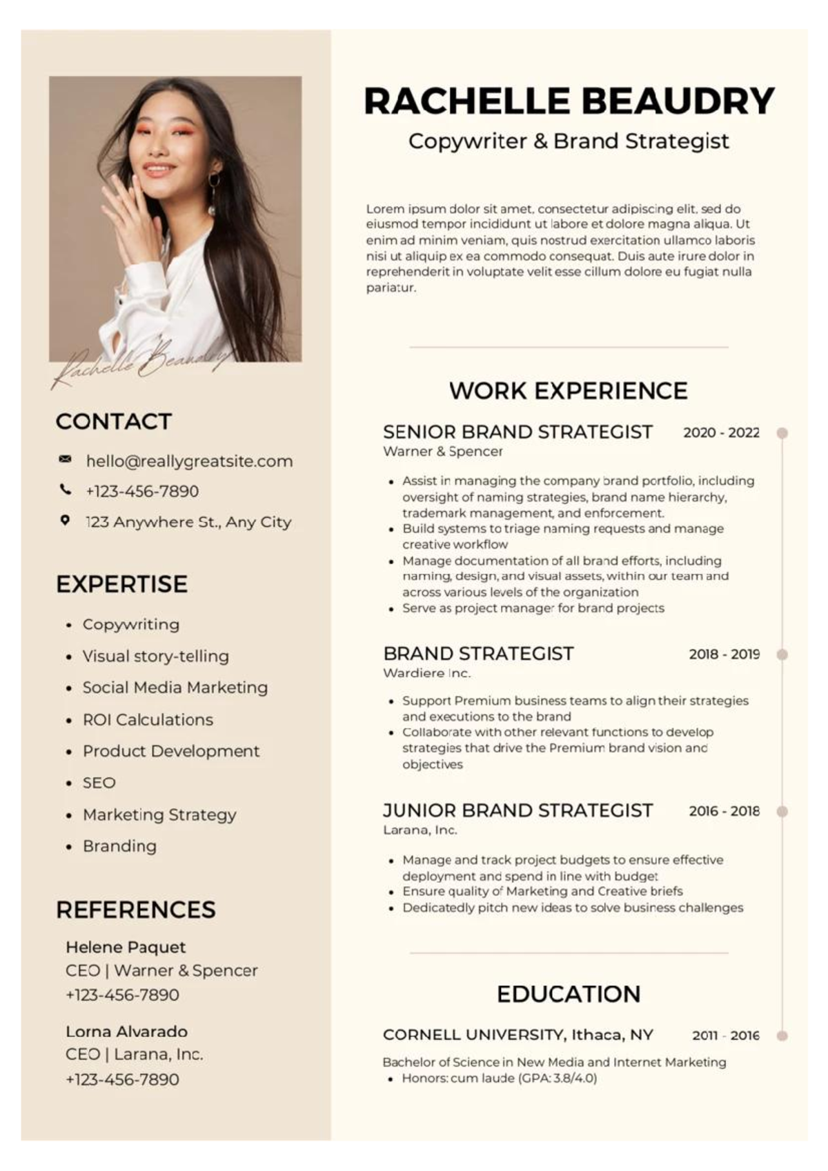 CV - Here are Cv, which helps you feel easy - RACHELLE BEAUDRY ...