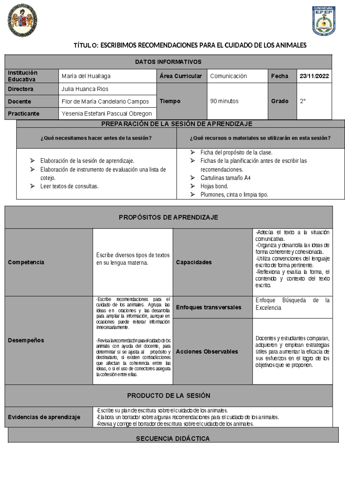 20. Escribimos recomendaciones para el cuidado de los animales - TÍTULO ... 20. Escribimos recomendaciones para el cuidado de los animales - TÍTULO ...