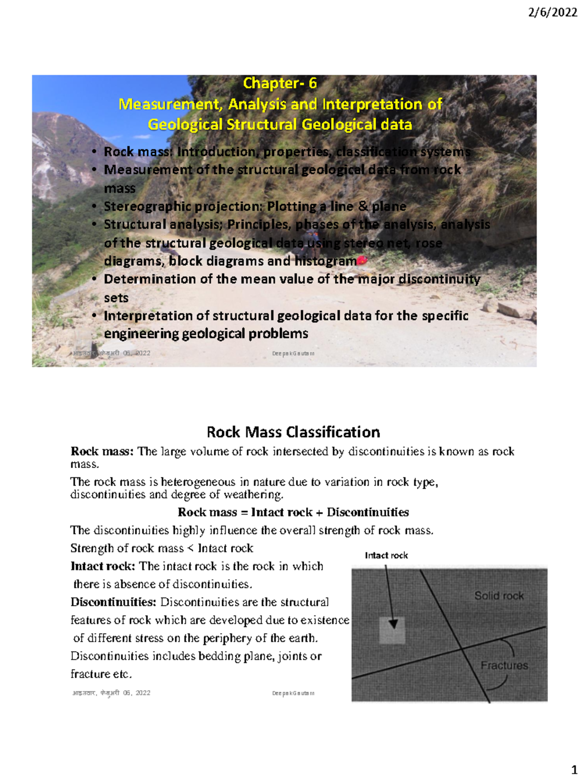 Rock-Mass-Classification 3600 - Chapter- 6 Measurement, Analysis and ...