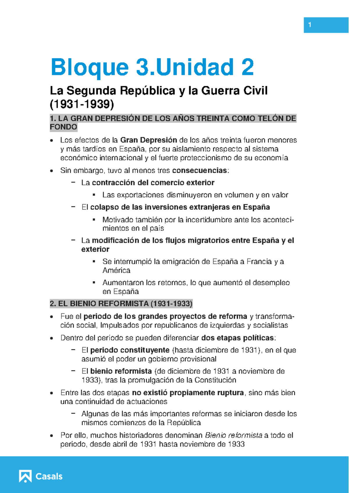 Bloque 3- Unidad 2- Ideas básicas - Bloque 3 .Unidad 2 La Segunda República y la Guerra Civil (1 ...