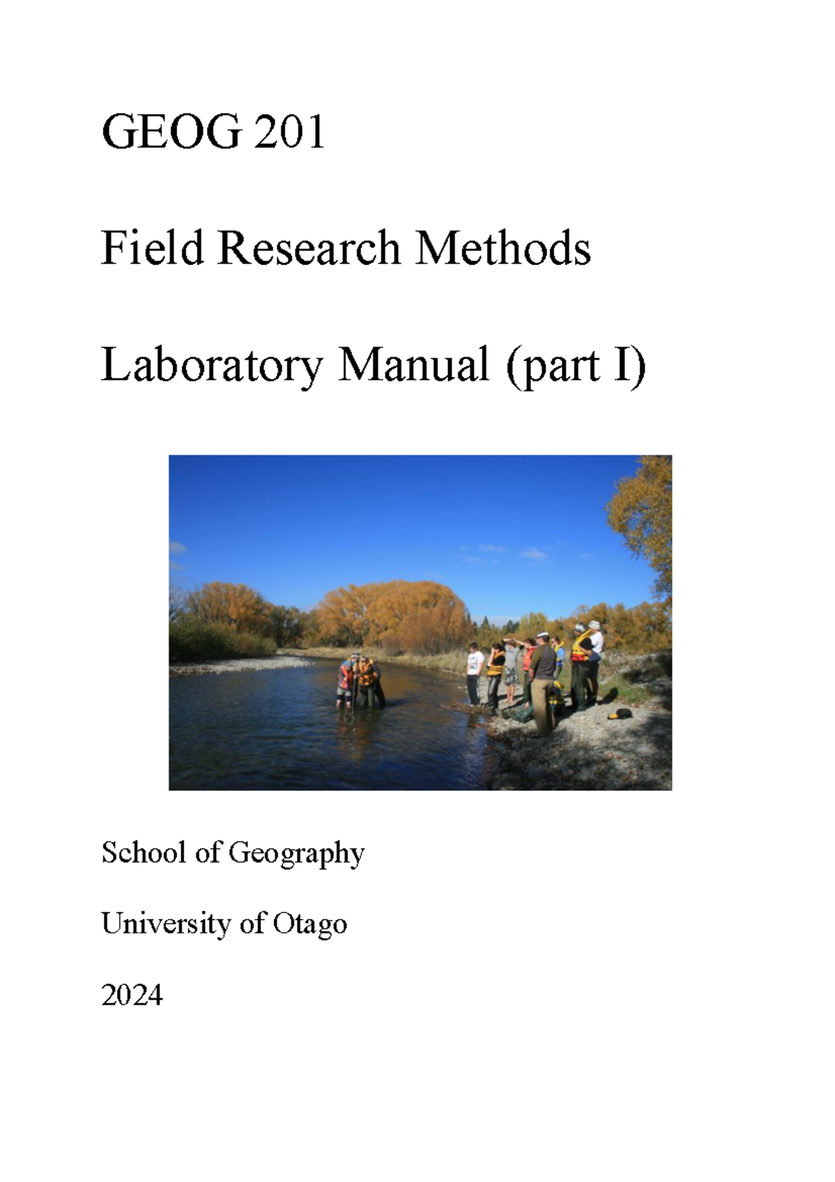Geog201 Lab Manual 2024 Final[ 69] - GEOG 201 Field Research Methods ...