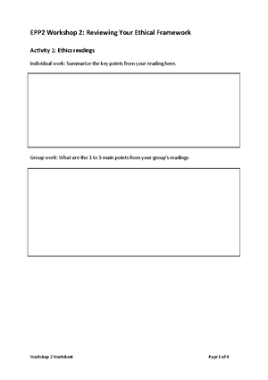 EPP2 Workshop 1 Worksheet - EPP2 Workshop 1 Worksheet Activity 1 ...