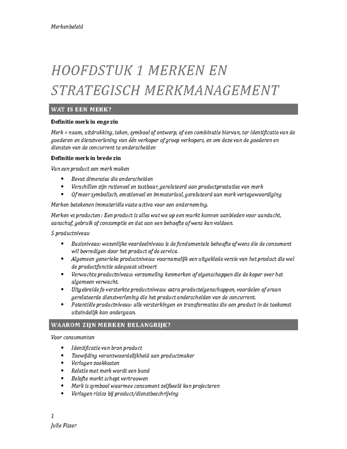 Merkenbeleid - uitgebreid - 1 MERKEN IS EEN merk in enge naam ...