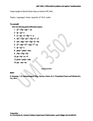 Lagrange and Standard types of PDE - differential equations and laplace ...
