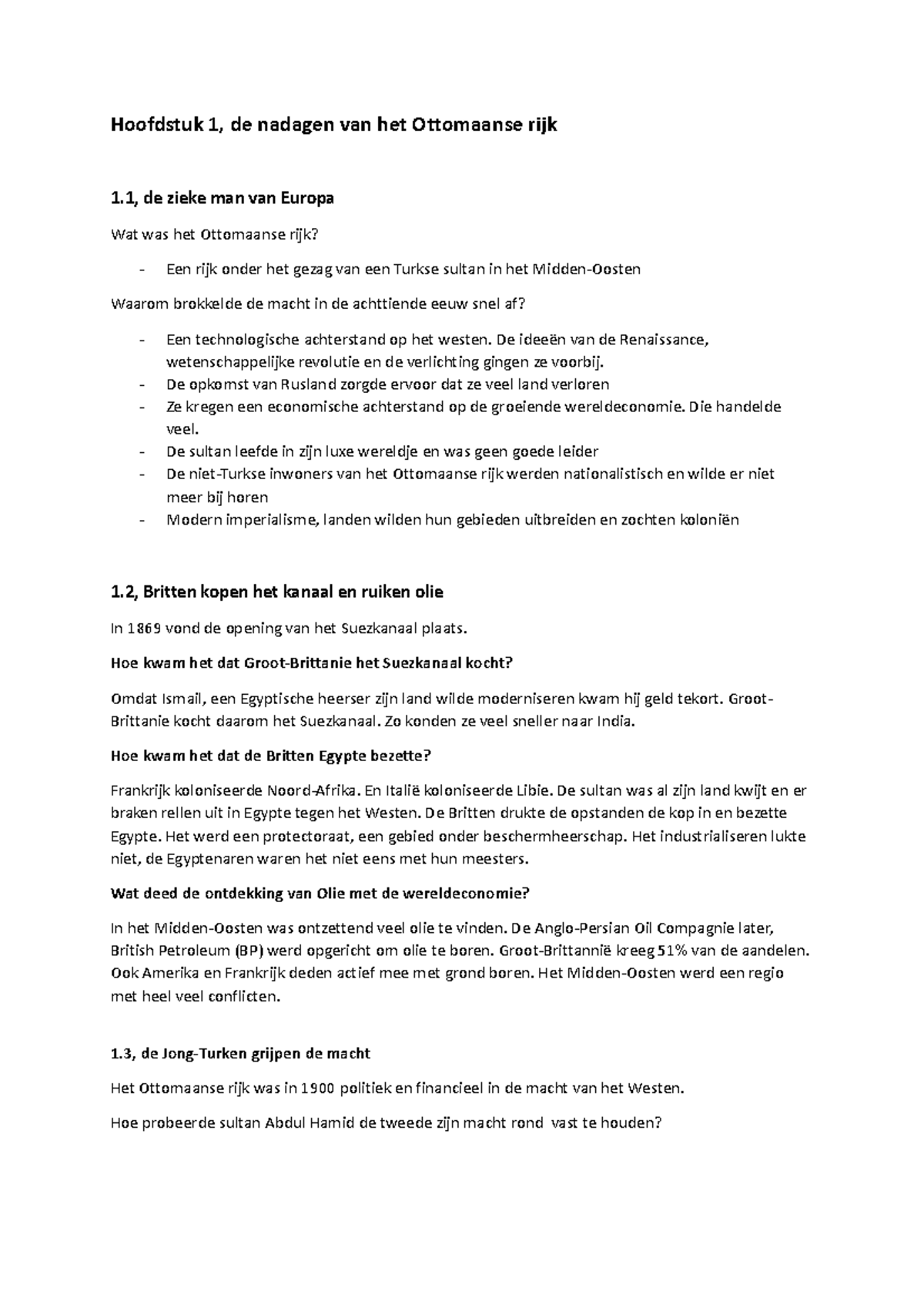 Hoofdstuk 1, de nadagen van het ottomaanse rijk - De ideeën van de ...