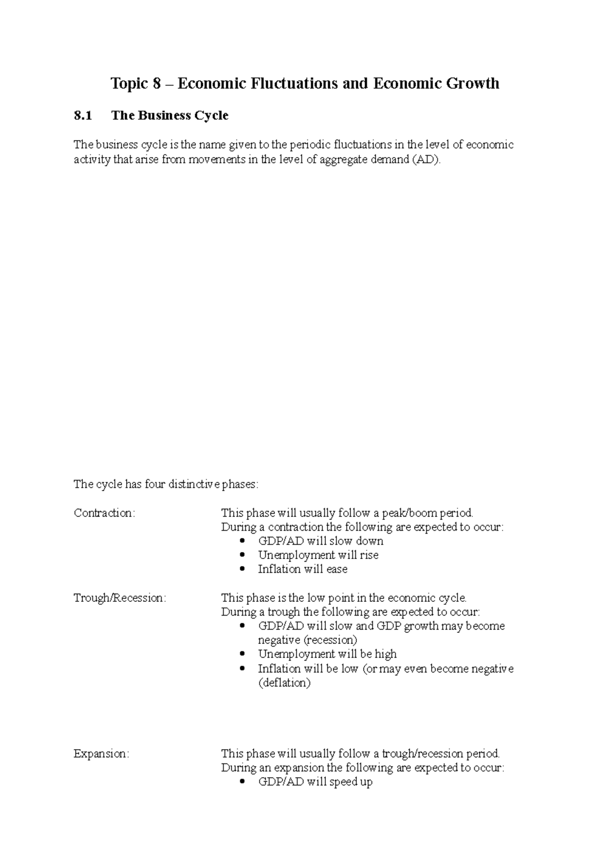 Topic 8-Economic Fluctuations and Economic Growth - Topic 8 – Economic ...