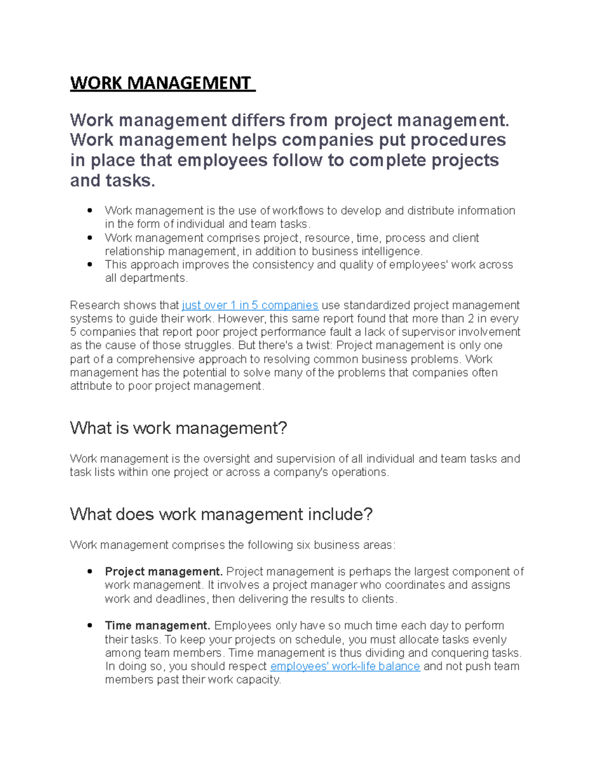 04 - WORK Management - midterm material - WORK MANAGEMENT Work ...