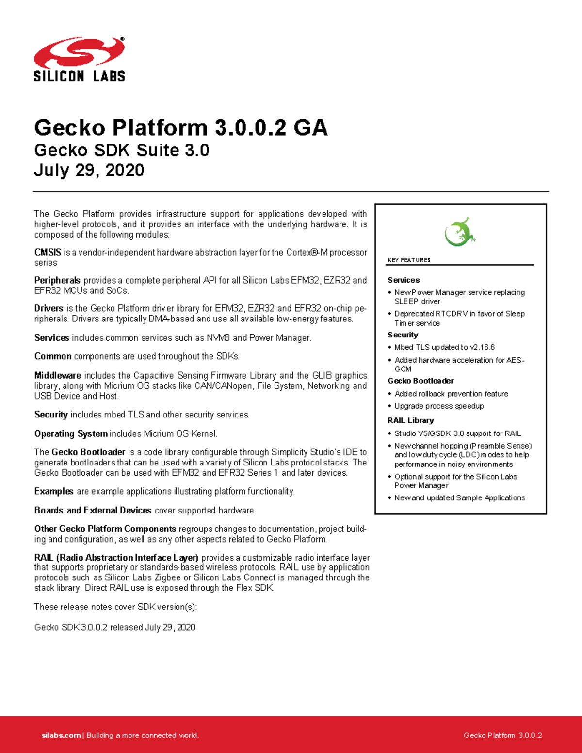 Gecko platform release notes 3.0 - silabs | Building a more connected ...