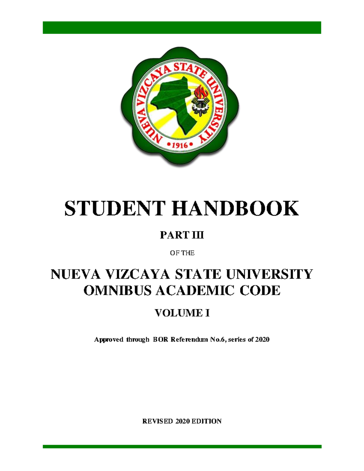 NVSU Student Handbook 2021 - PART III OF THE NUEVA VIZCAYA STATE ...