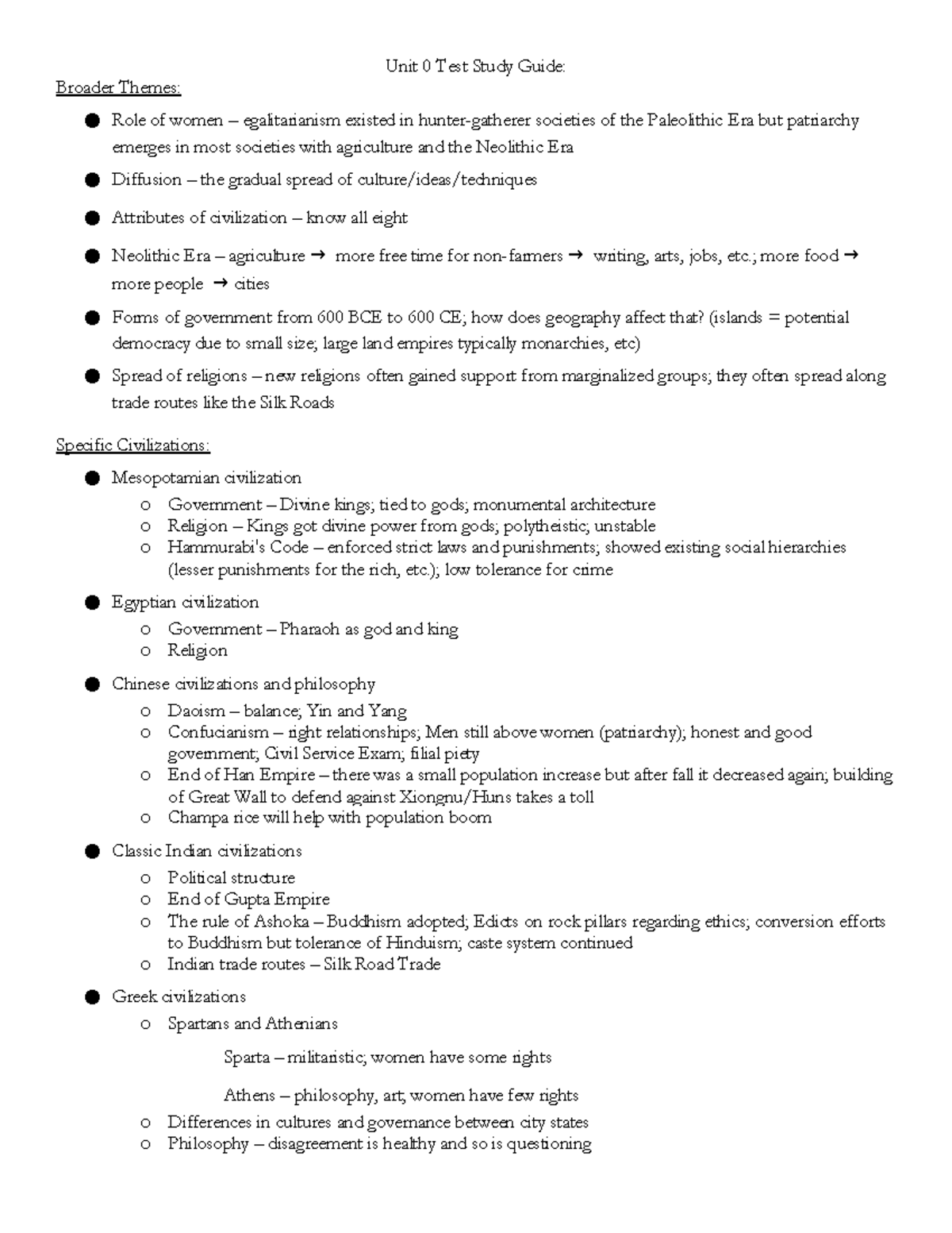 Unit 0 Test Study Guide - Documents based on unit 0 - Unit 0 Test Study ...