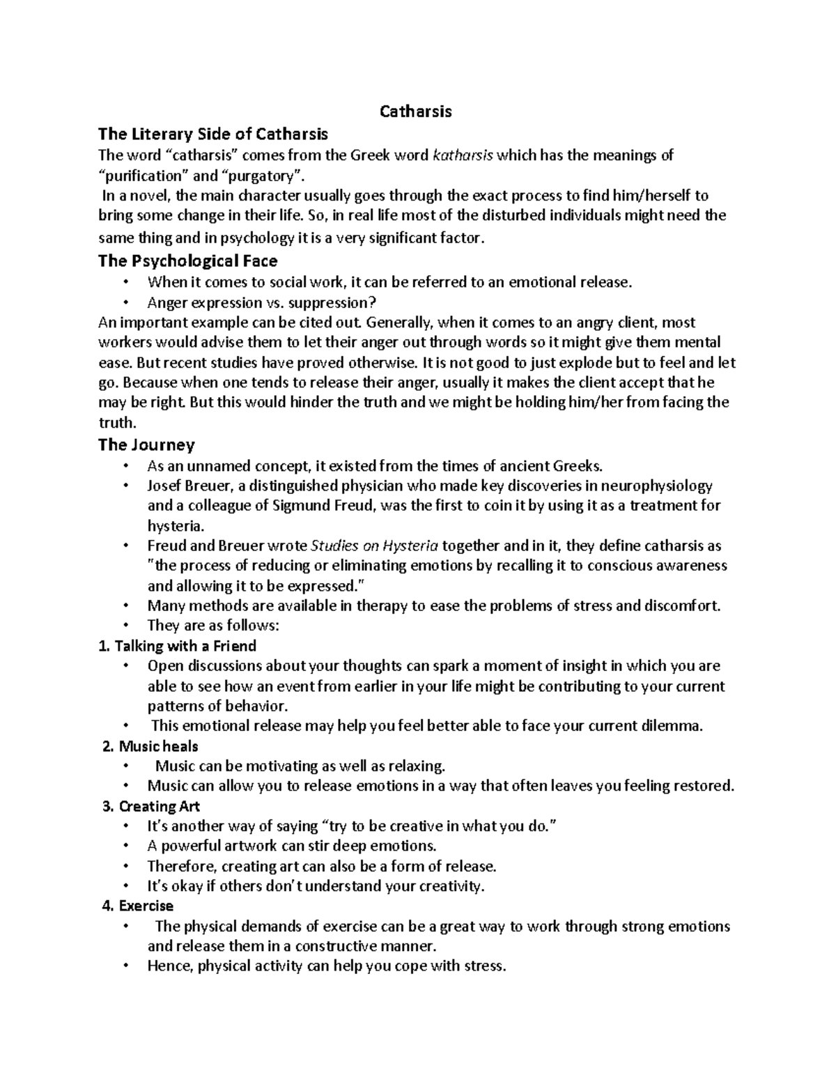 Catharsis - Catharsis The Literary Side of Catharsis The word ...