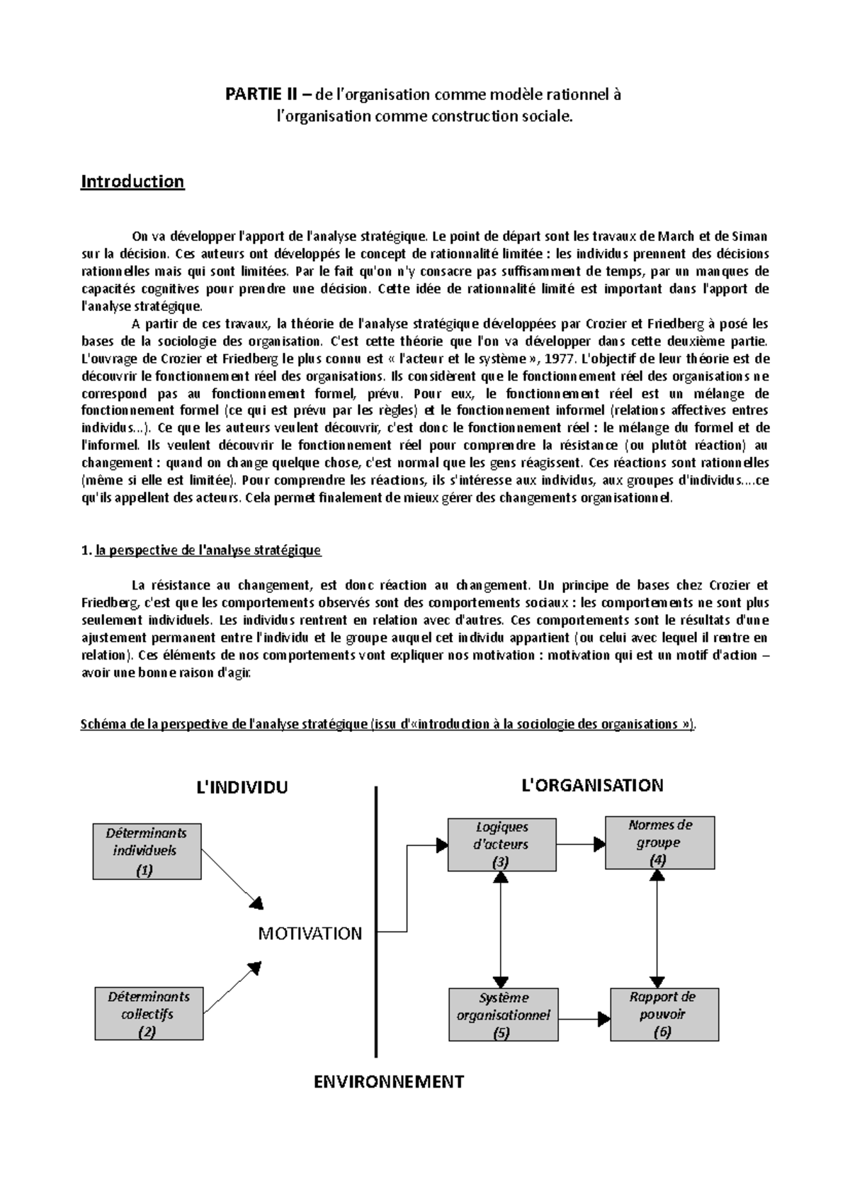 Deuxième partie - de l'organisation comme modèle rationnel à l ...
