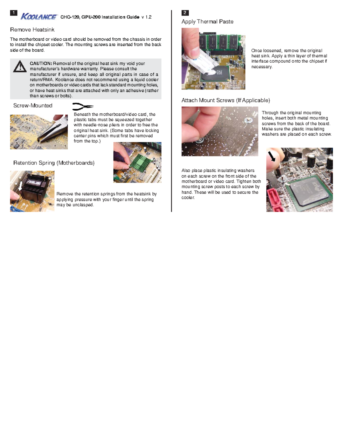 Manual chc-120,gpu-200 d120eng - The motherboard or video card should ...