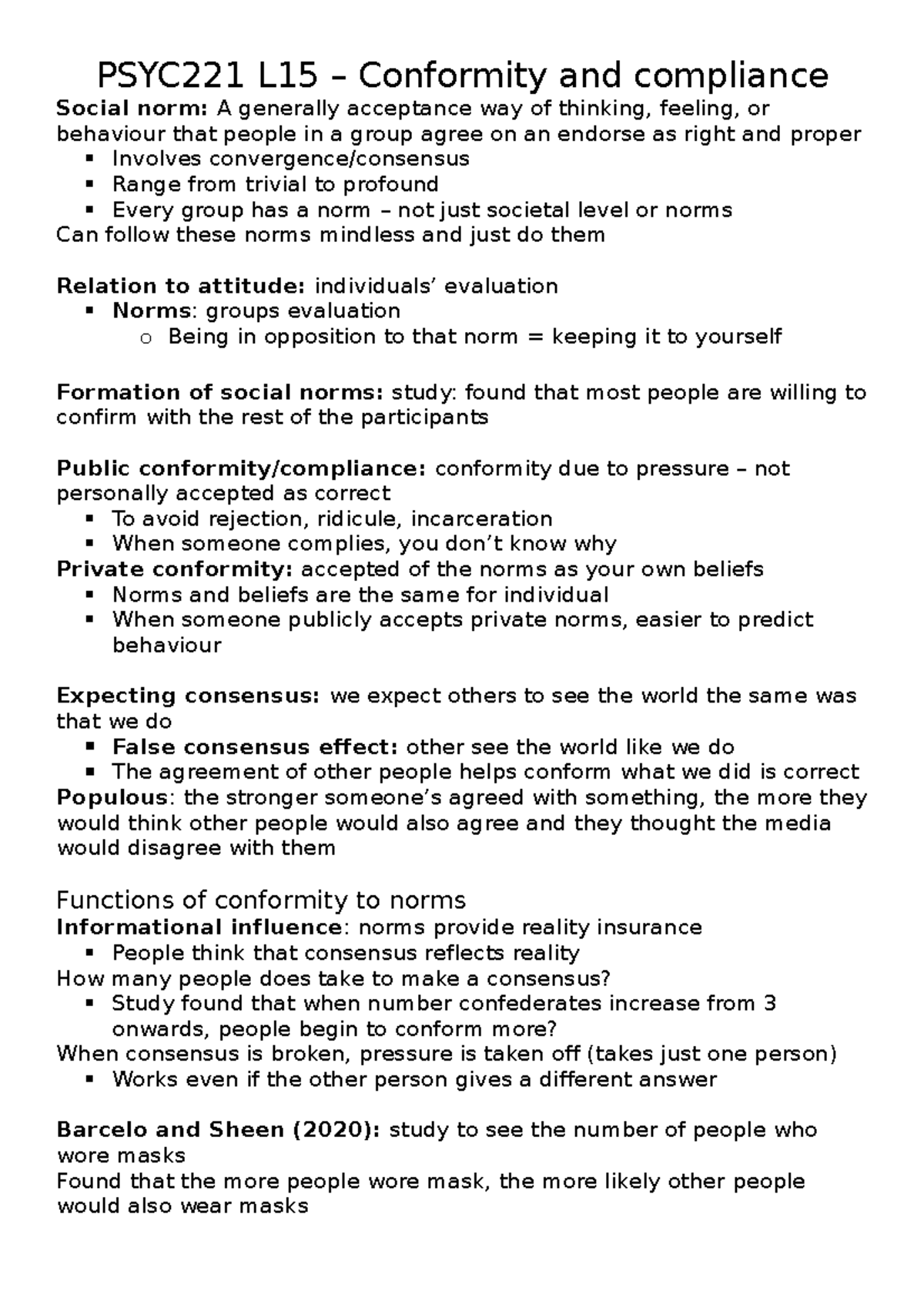 PSYC221 L15 – Conformity and compliance - PSYC221 L15 – Conformity and ...