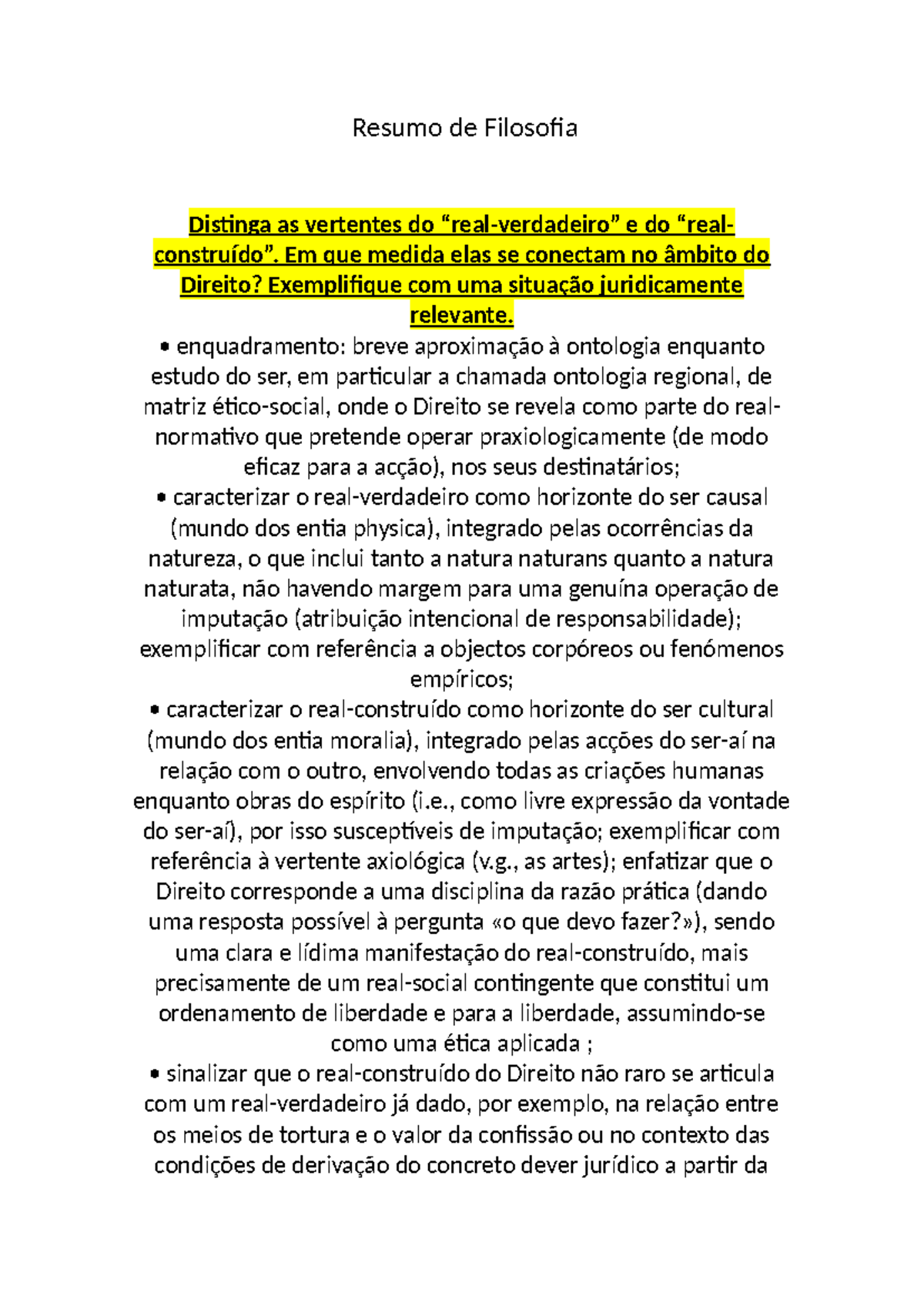 Resumo de Filosofia - Resumo de Filosofia Distinga as vertentes do ...