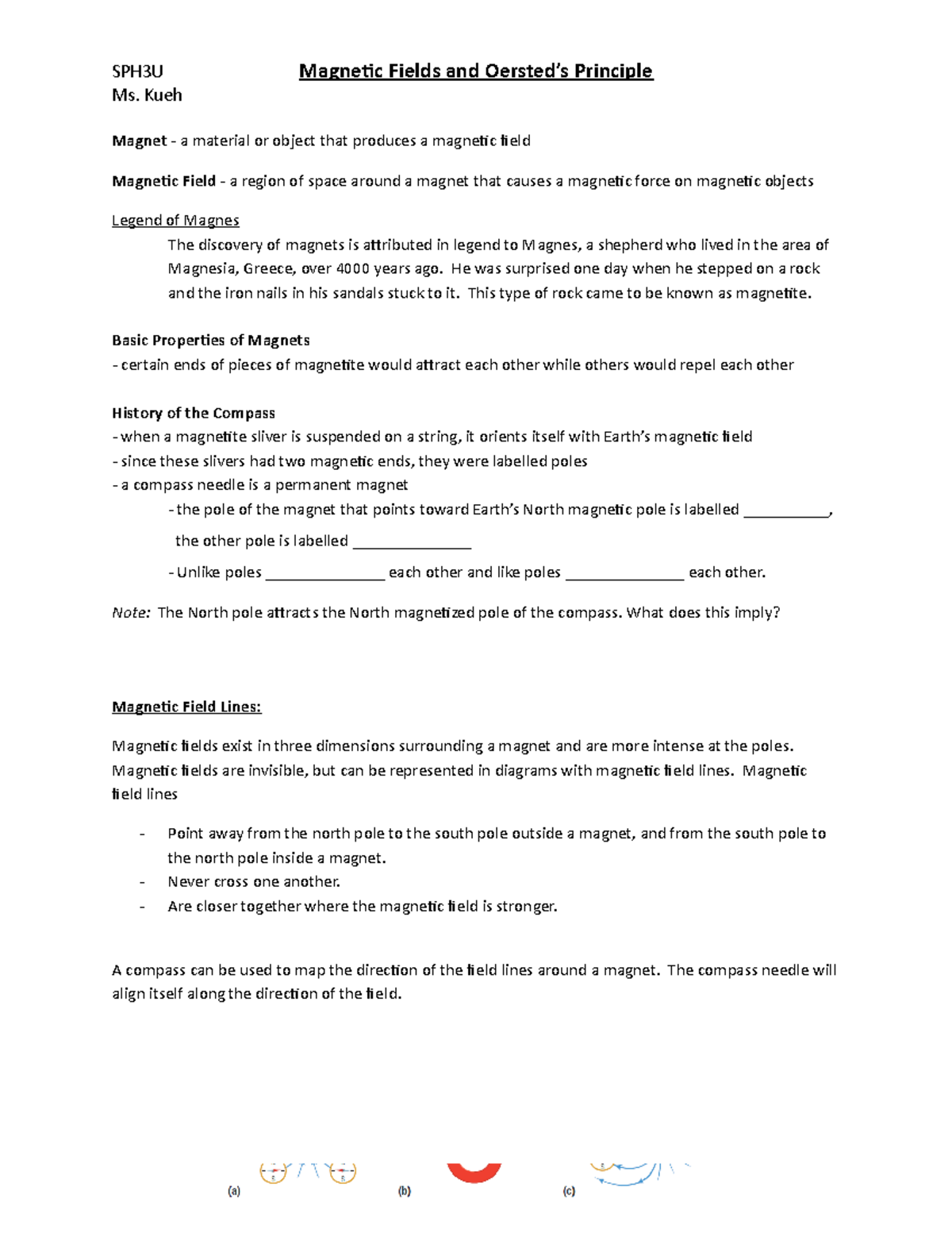 Lesson 5 magnetic fields and oersteds principle printable - SPH3U ...