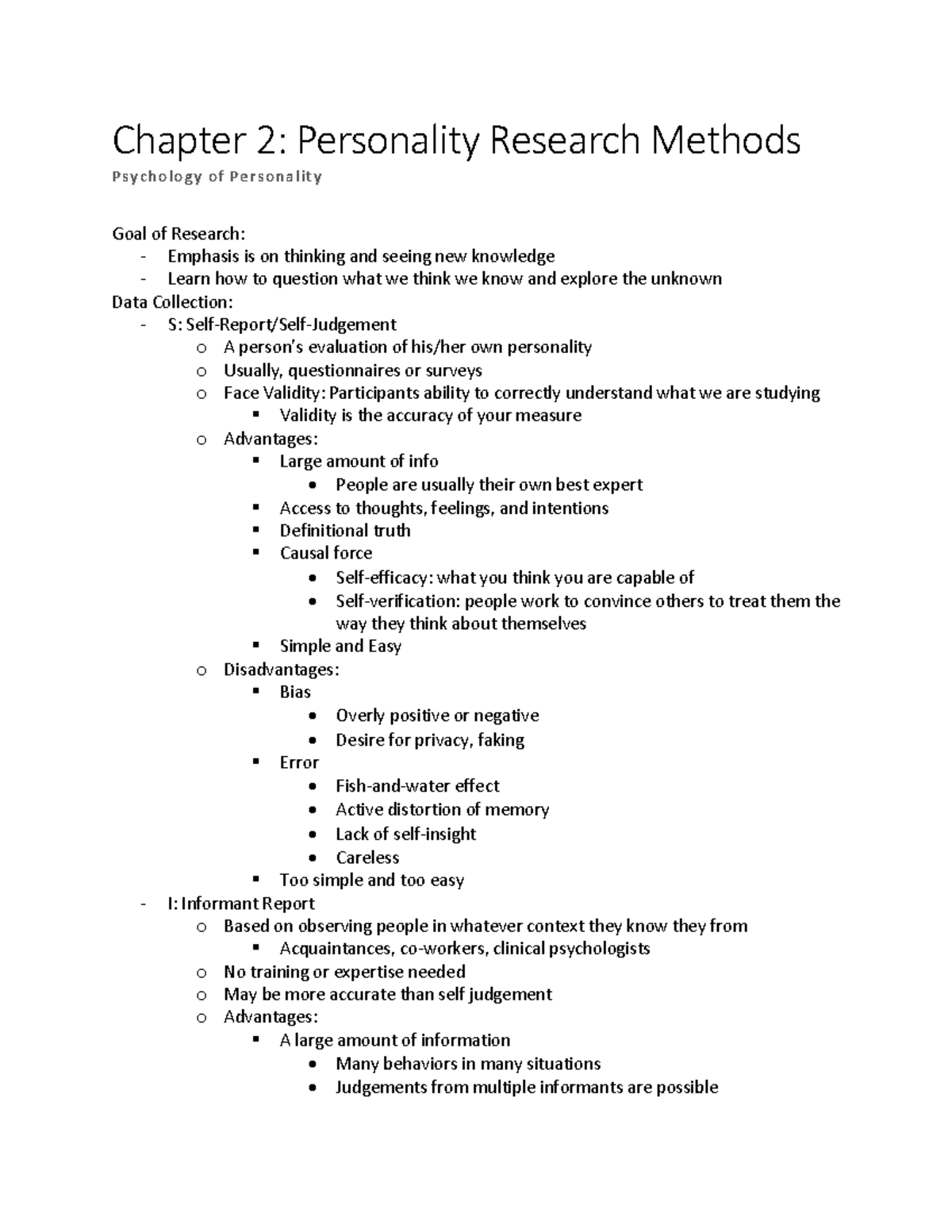 Personality Research Methods - Chapter 2: Personality Research Methods ...