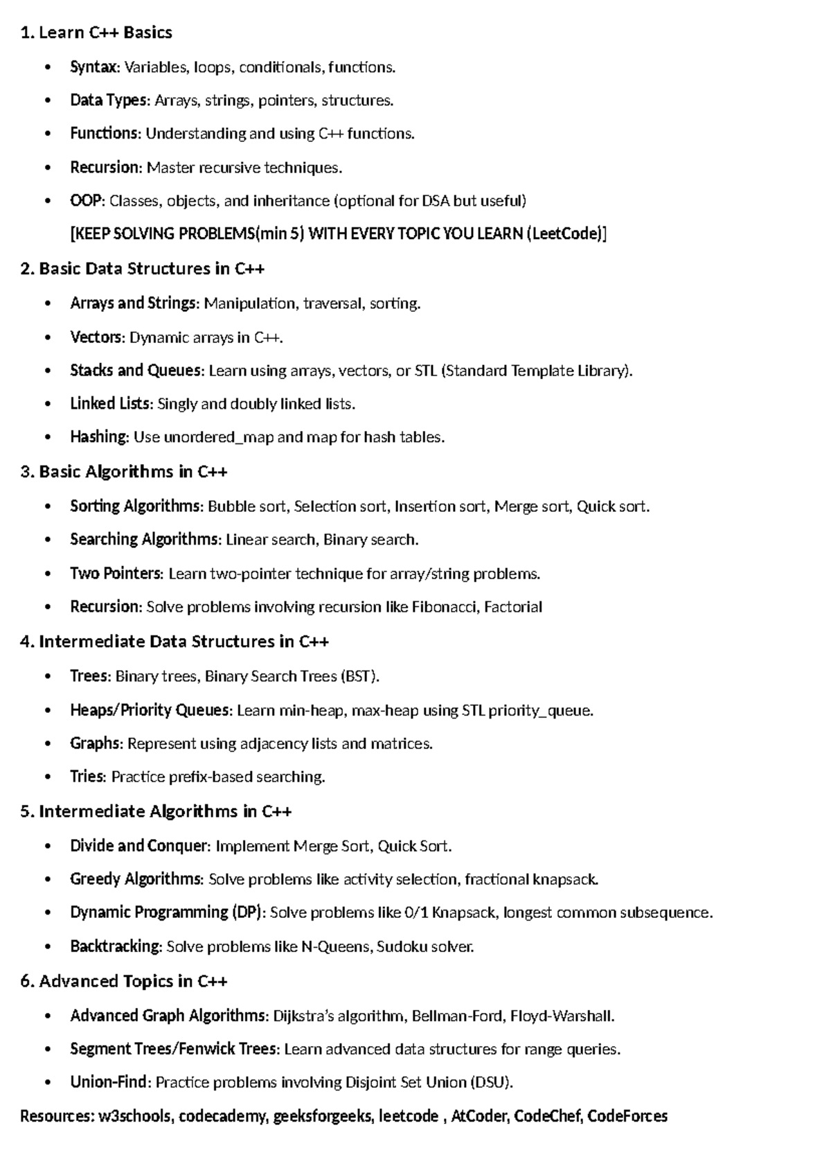 Dsa With Cpp Dsa With Cpp Roadmap 1 Learn C Basics Syntax 9459