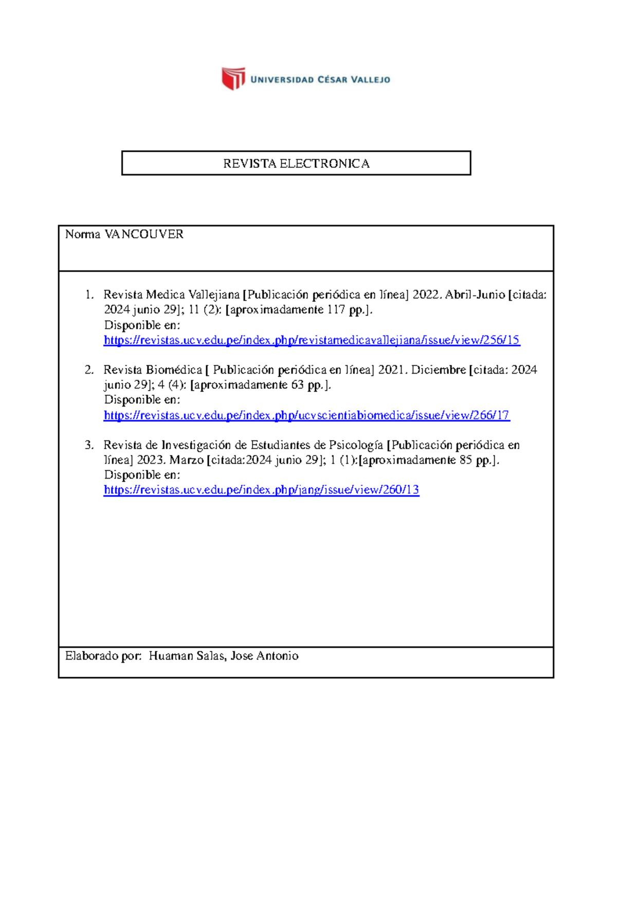 Formato Revista electronica- UCV - Norma VANCOUVER 1. Revista Medica ...