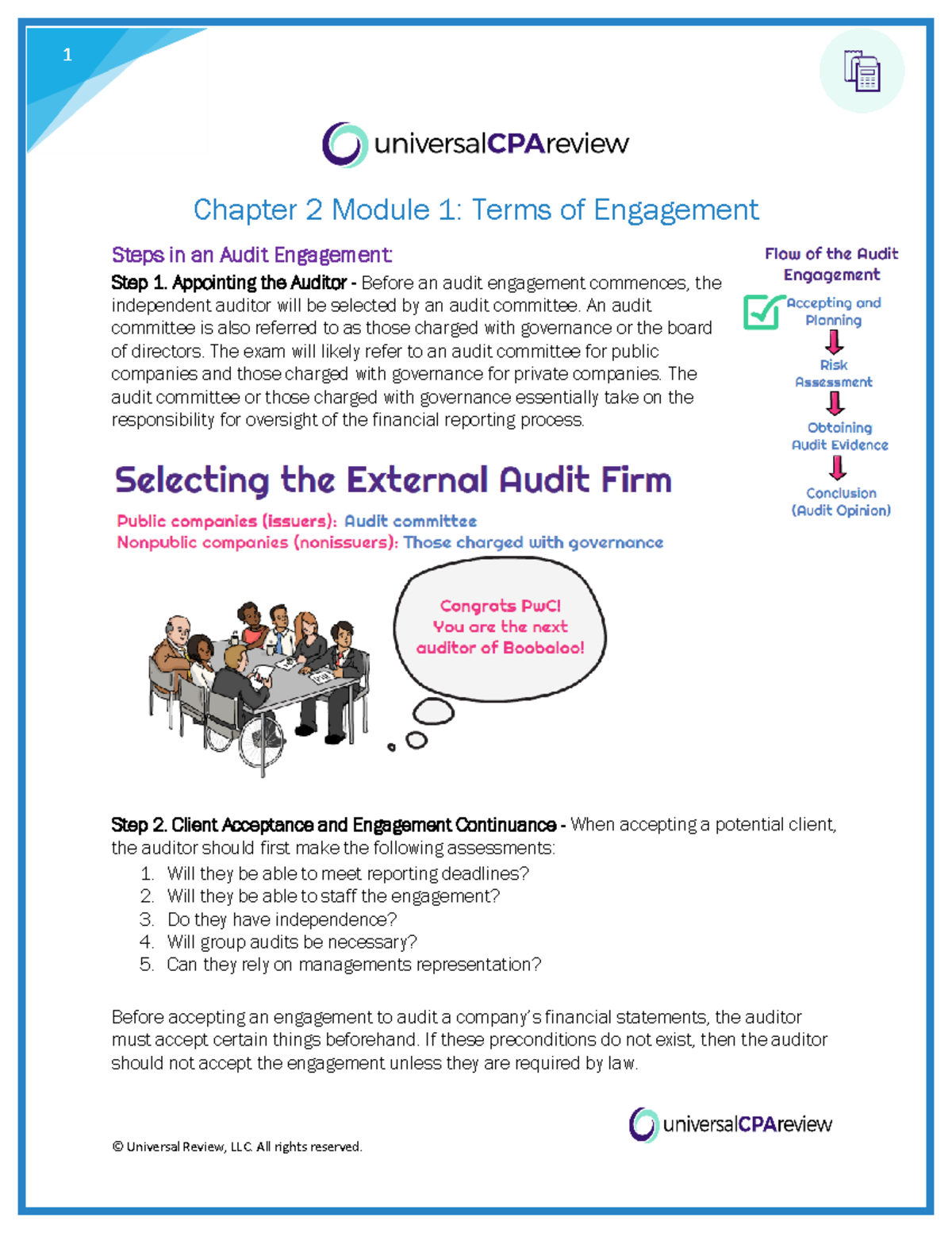 AUD Ch 2 Mod 1 - For CPA candidates to supplement with full prep course ...