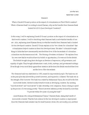 Jennifer Kent Module 1 Essay - Jennifer Kent August 15, 2022 Essay ...