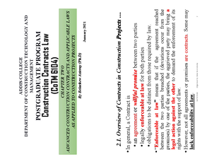 Chapter Two Law of Contract - Construction Law & Contract Lecture Notes ...