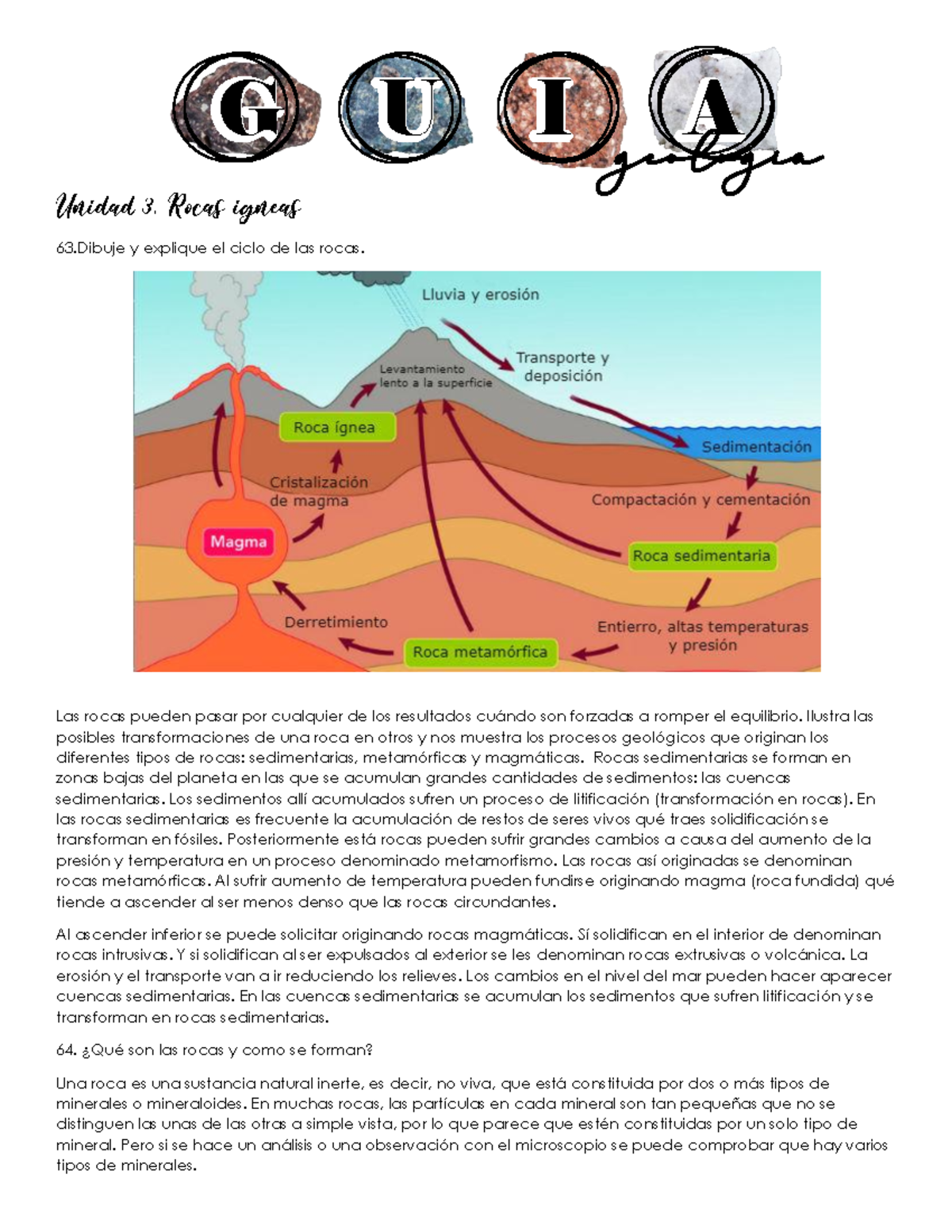 Guia Geologia - Warning: TT: undefined function: 32 Warning: TT: undefined function: 32 Unidad 3 ...
