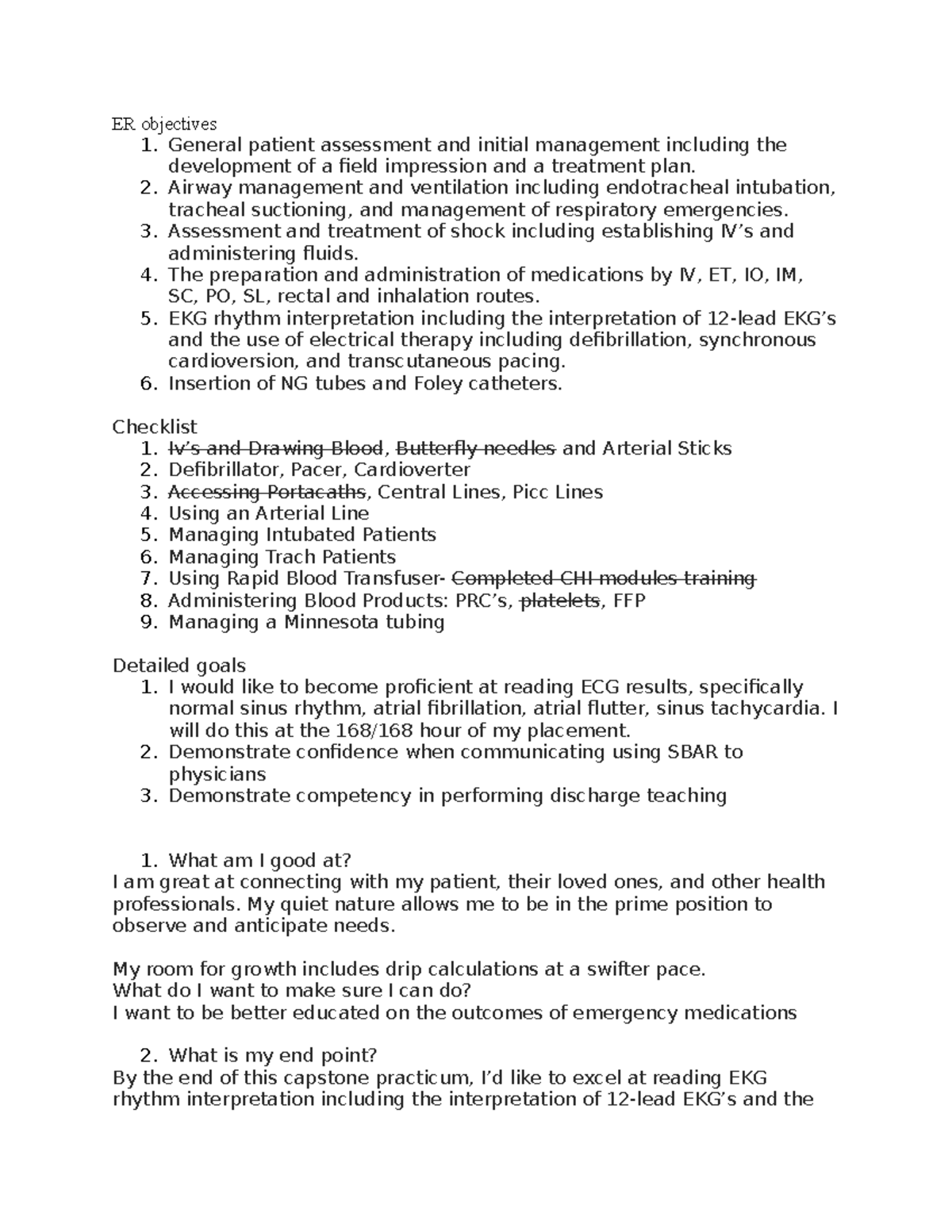 ER objectives - for clinical - ER objectives 1. General patient ...