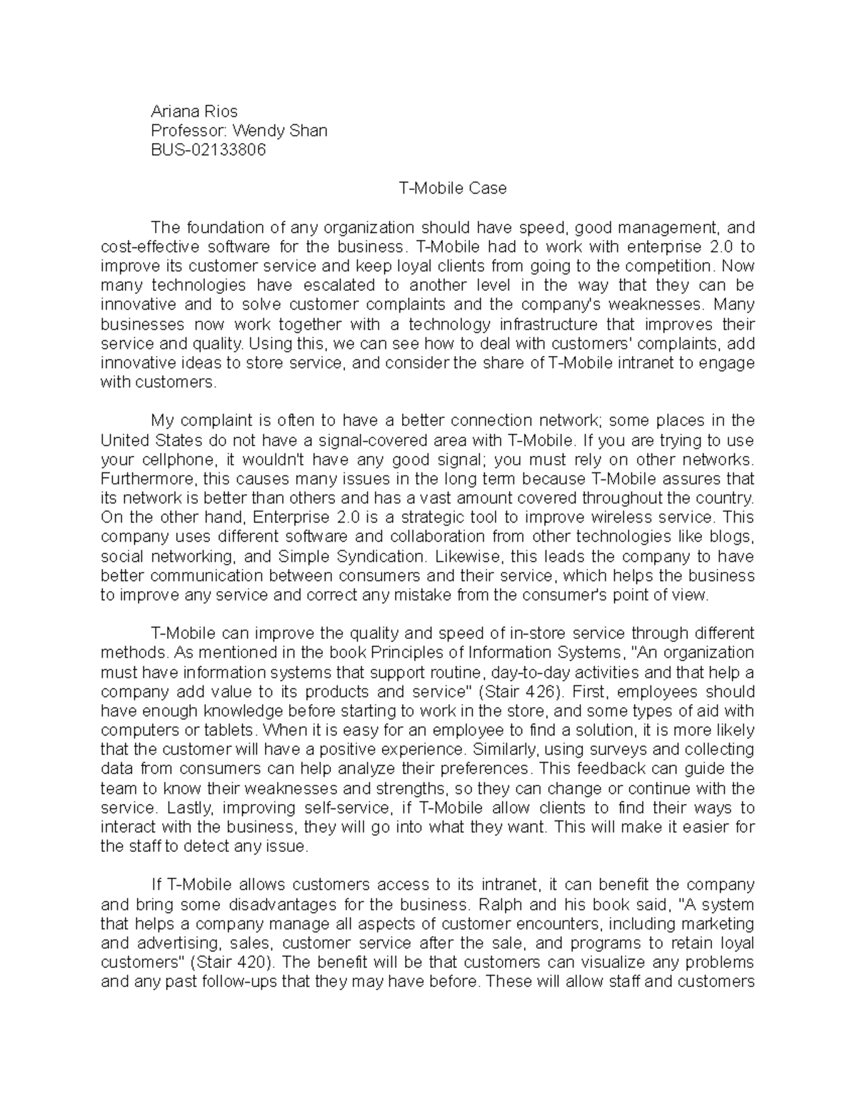 Case finish - business law - Ariana Rios Professor: Wendy Shan BUS- T ...