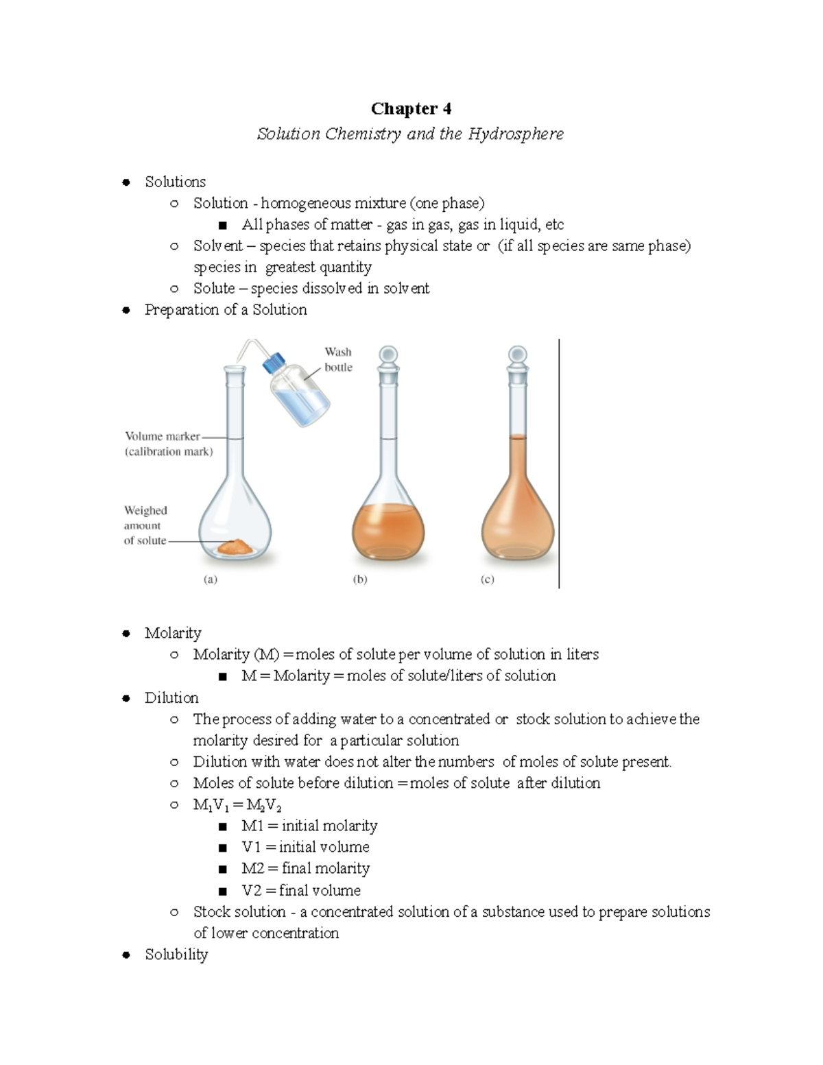 Chapter 4 Notes - Dr. Sturtz Solution Chemistry - Chapter 4 Solution ...