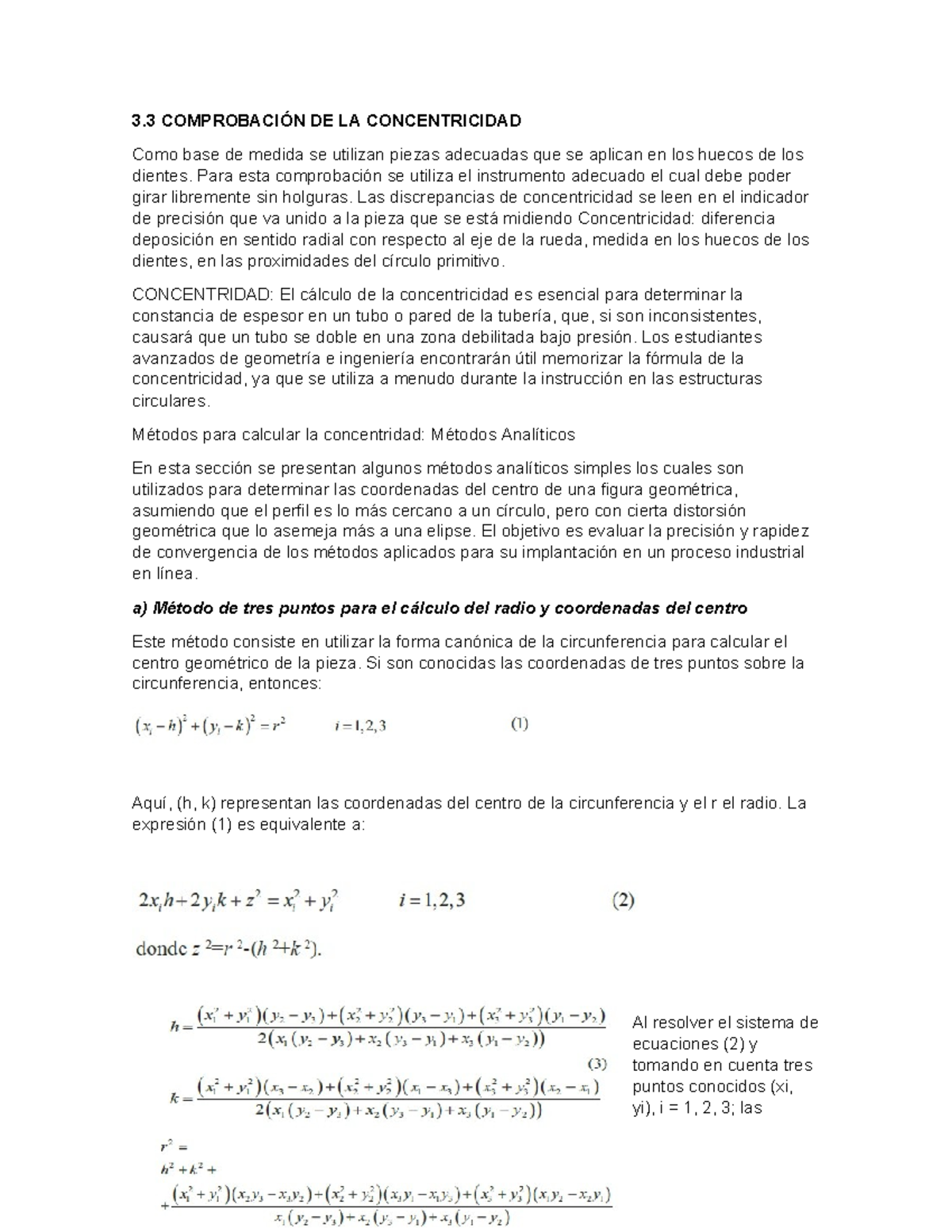 3.3, 3.4, 3 - zzz - 3 COMPROBACIÓN DE LA CONCENTRICIDAD Como base de ...