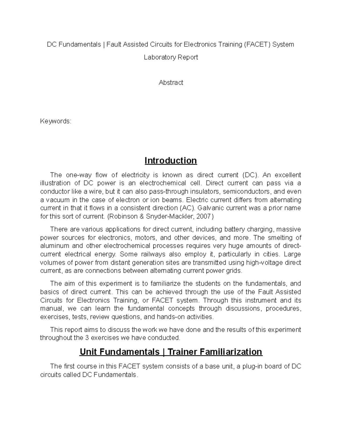 Lab Report 2 DC Fundamentals - DC Fundamentals | Fault Assisted ...